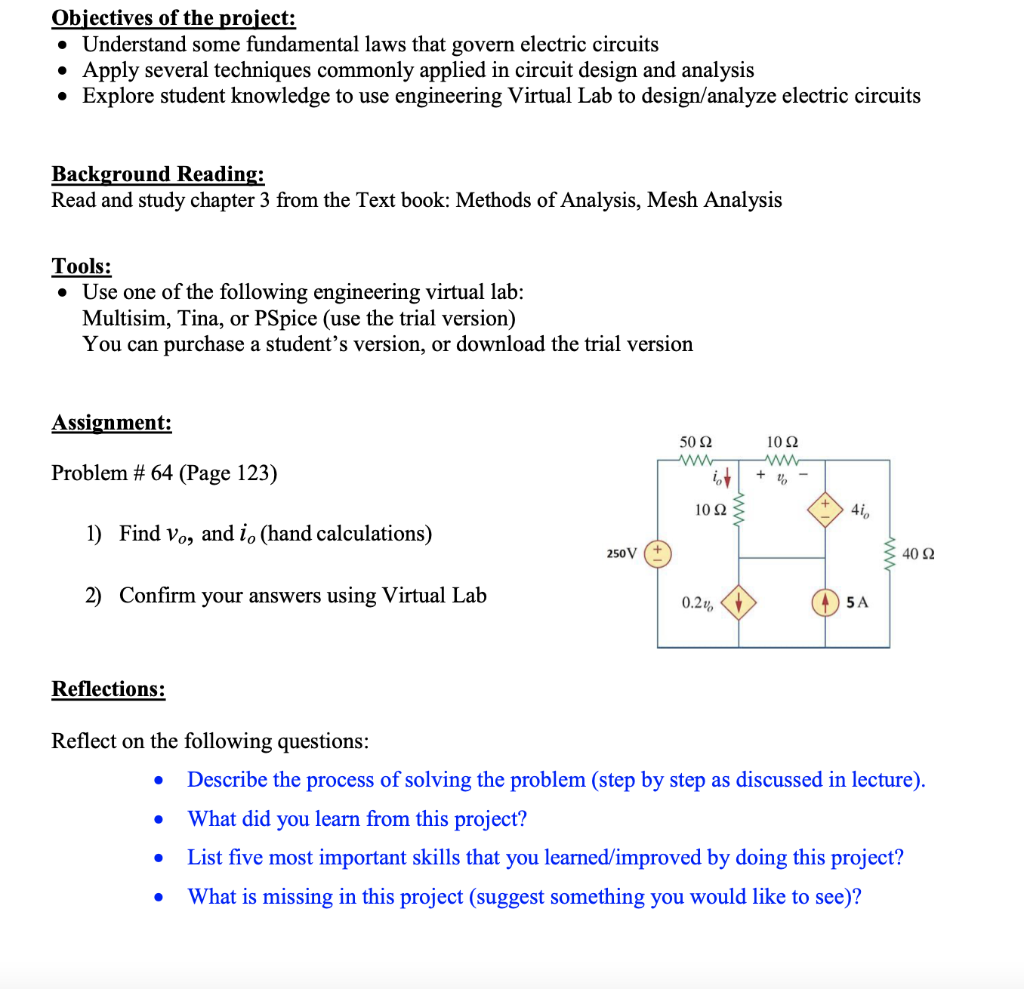 Solved Objectives of the project: - Understand some | Chegg.com