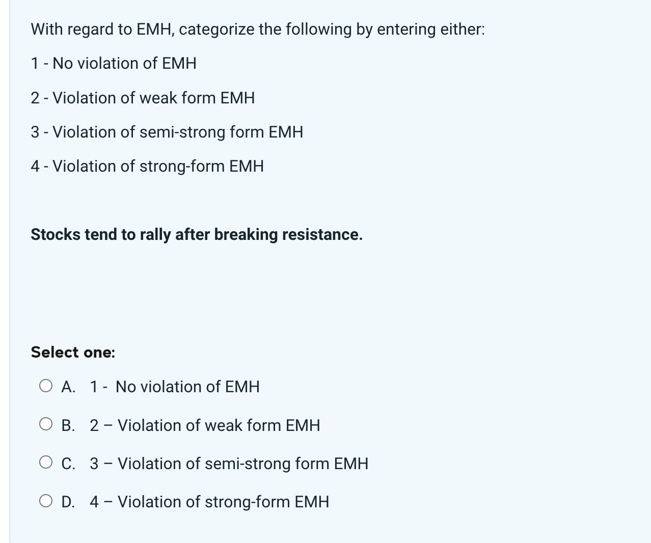 Solved With regard to EMH, categorize the following by | Chegg.com