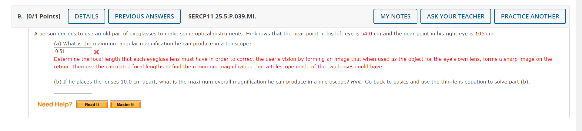 Solved (a) What is the maximum angular magnification he can | Chegg.com