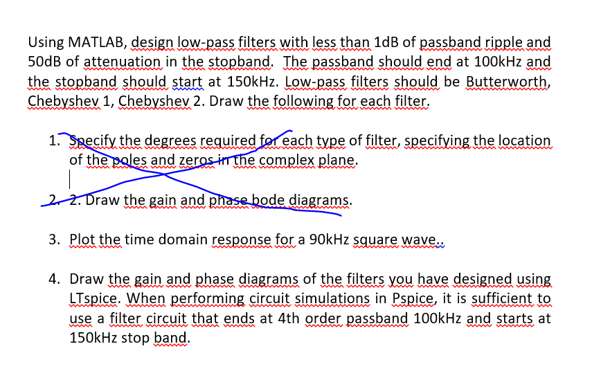 Using MATLAB, design low-pass filters with less than | Chegg.com