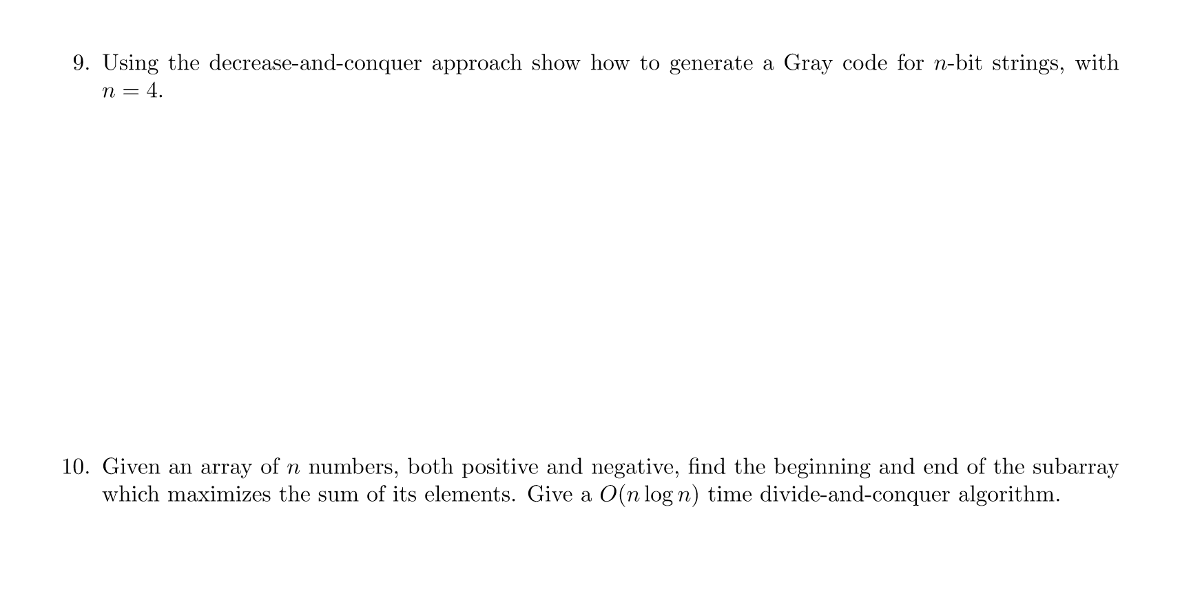 Solved 9. Using the decrease-and-conquer approach show how | Chegg.com