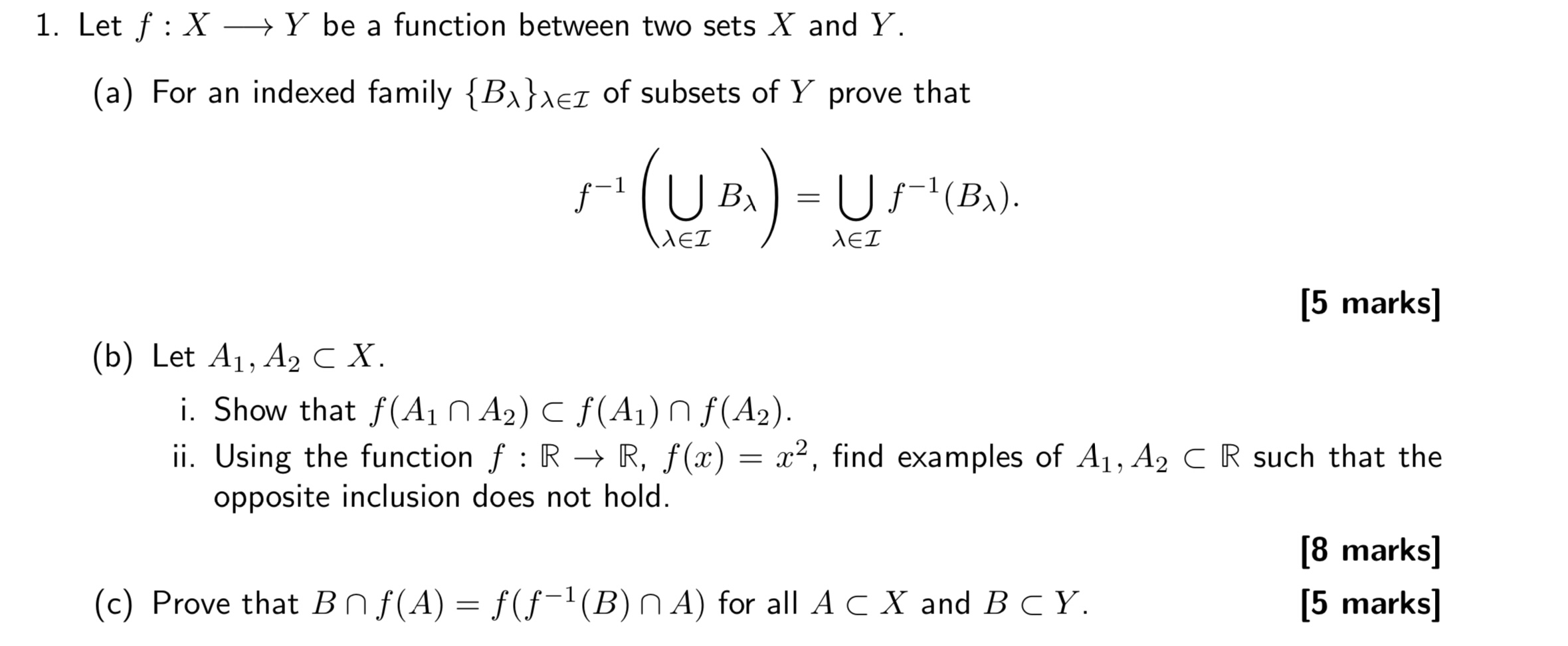 Solved Let f:X longrightarrow Y be a function between two | Chegg.com