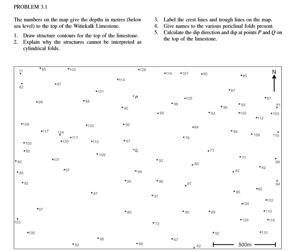 Solved PROBLEM 3.1 The numbers on the map give the depths in | Chegg.com