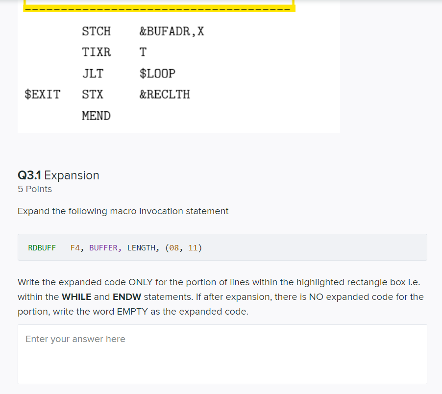 Solved Q3 Macro Expansion 20 Points Using the following | Chegg.com