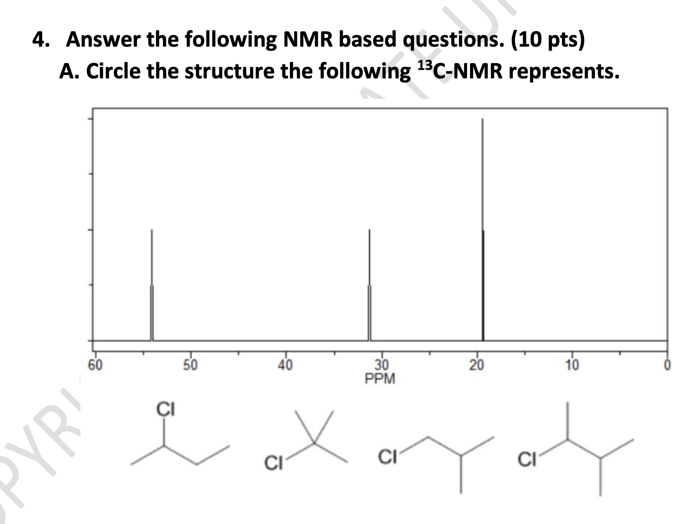 Solved Answer the following NMR based questions. (10 ﻿pts)A. | Chegg.com