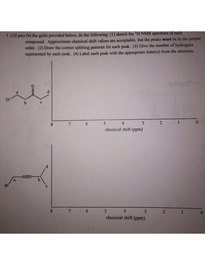 Solved 1. (10 pts) On the grids provided below, do the | Chegg.com