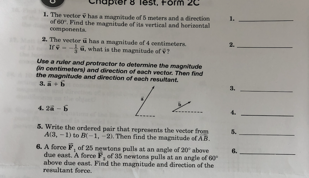 Solved Chapter 8 lest, torm 2C 1. The vector v has a | Chegg.com