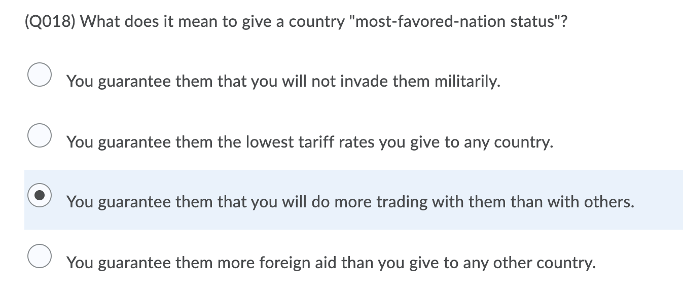 Solved (2018) What does it mean to give a country | Chegg.com