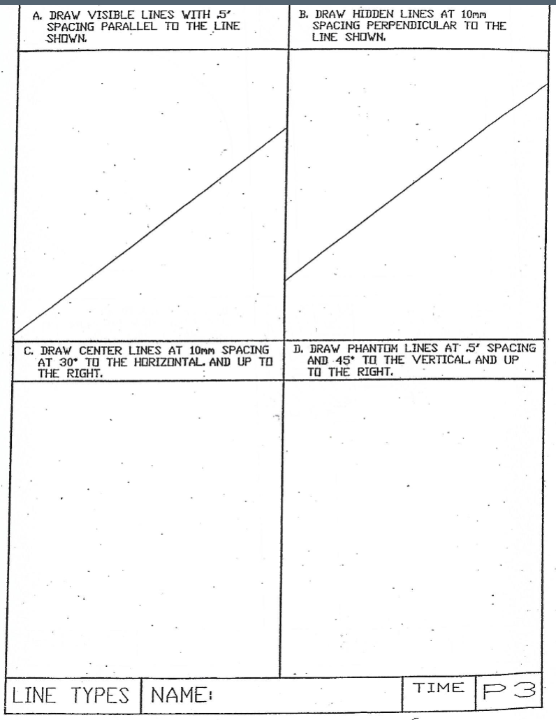 Solved A. DRAW VISIBLE LINES WITH .5' SPACING PARALLEL TO | Chegg.com