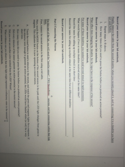 Solved Neurons and Circuits In this lab, you will use models | Chegg.com