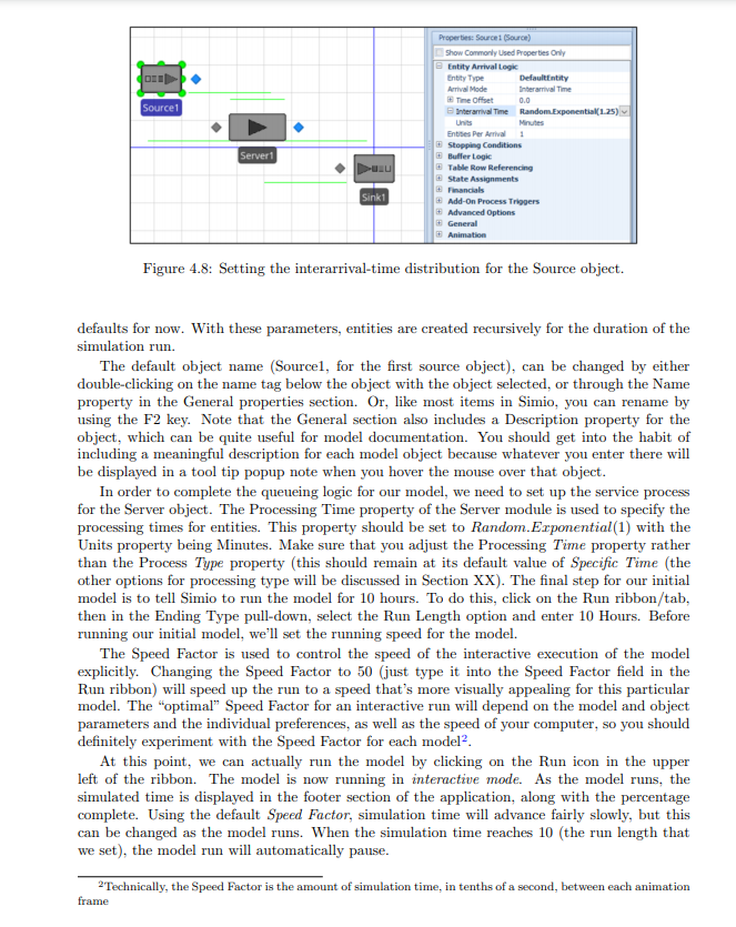 Solved 74 CHAPTER 4. FIRST SIMIO MODELS DefaultEntity | Chegg.com