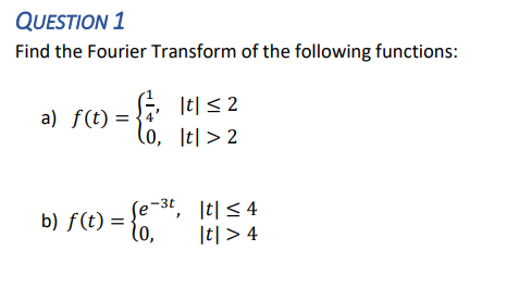 Solved Find the Fourier Transform of the following | Chegg.com