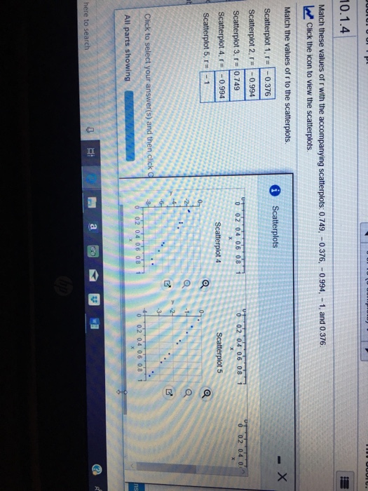 Solved Match these values of r with the accompanying | Chegg.com