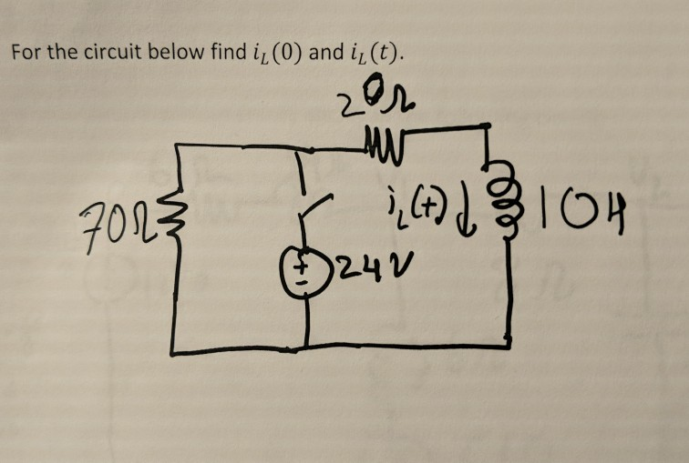 Solved For the circuit below find iL(0) and iL(t). Please | Chegg.com