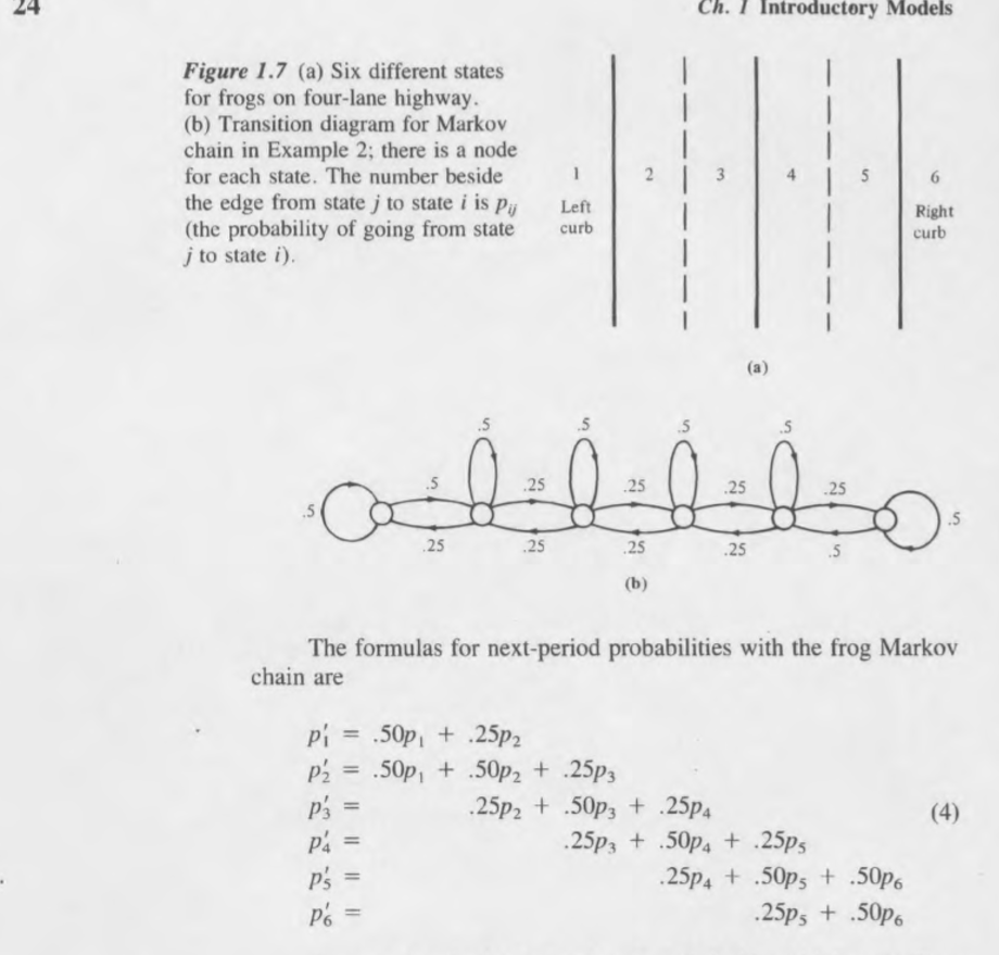 Solved Example 2. Frogger Markov Chain We model the behavior | Chegg.com