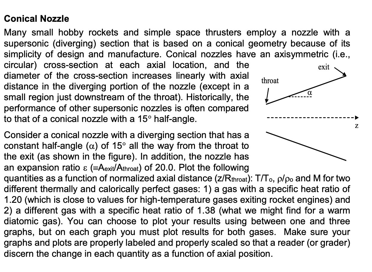 Solved exit Z Conical Nozzle Many small hobby rockets and | Chegg.com