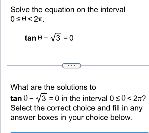Solved Solve the equation on the interval 0≤θ