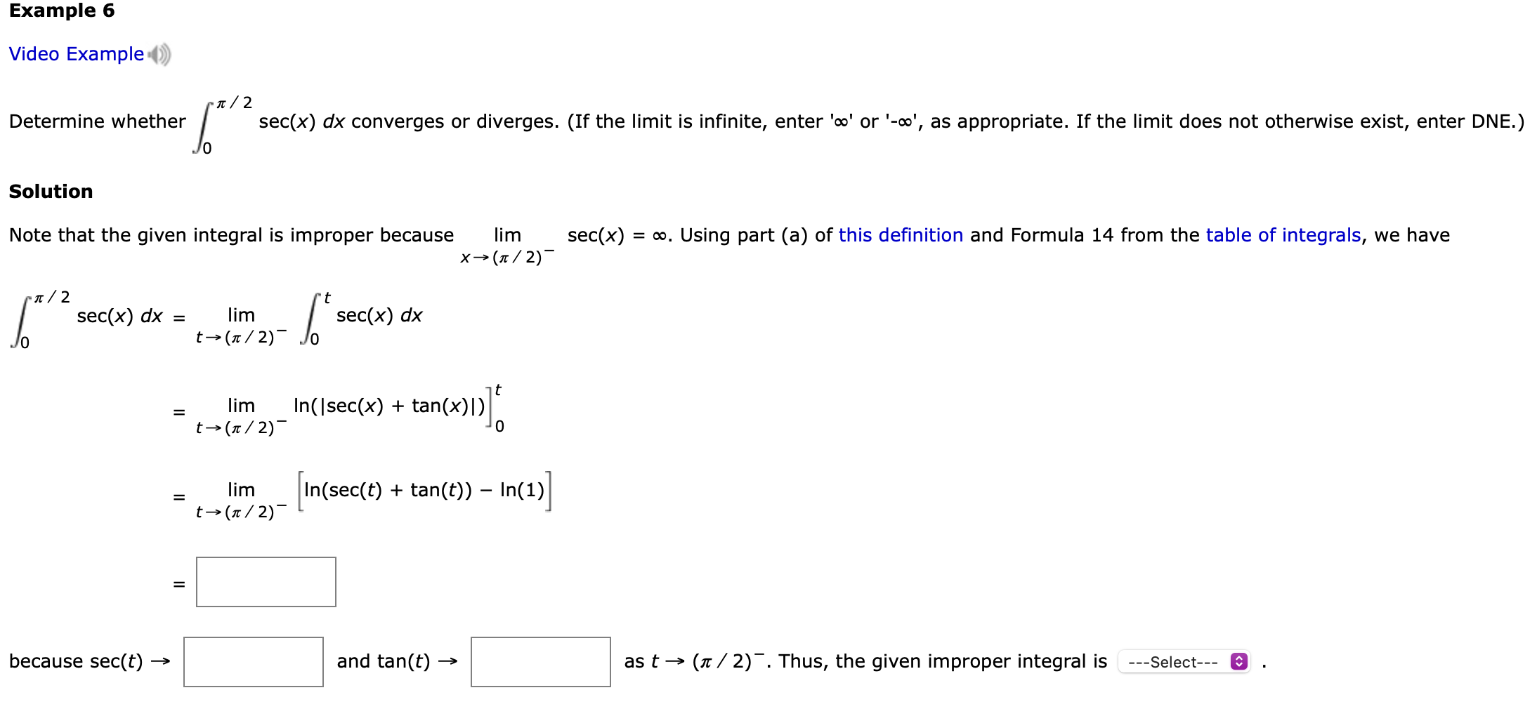Solved Example 6 Video Example 1/2 Determine whether sec(x) | Chegg.com
