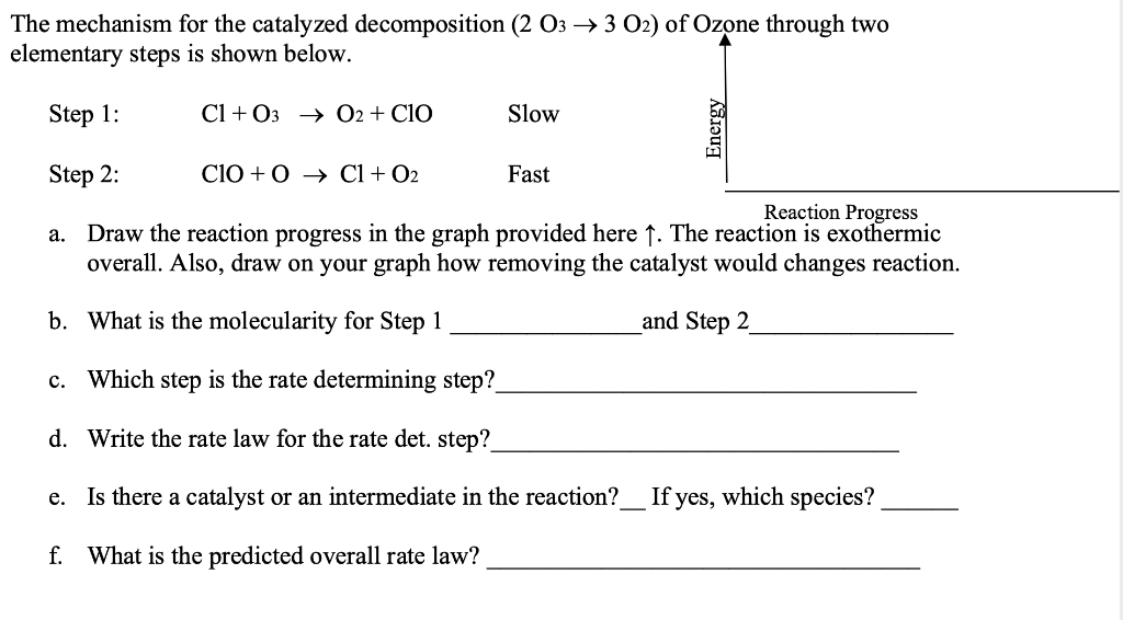 Solved The mechanism for the catalyzed decomposition (2 03 → | Chegg.com