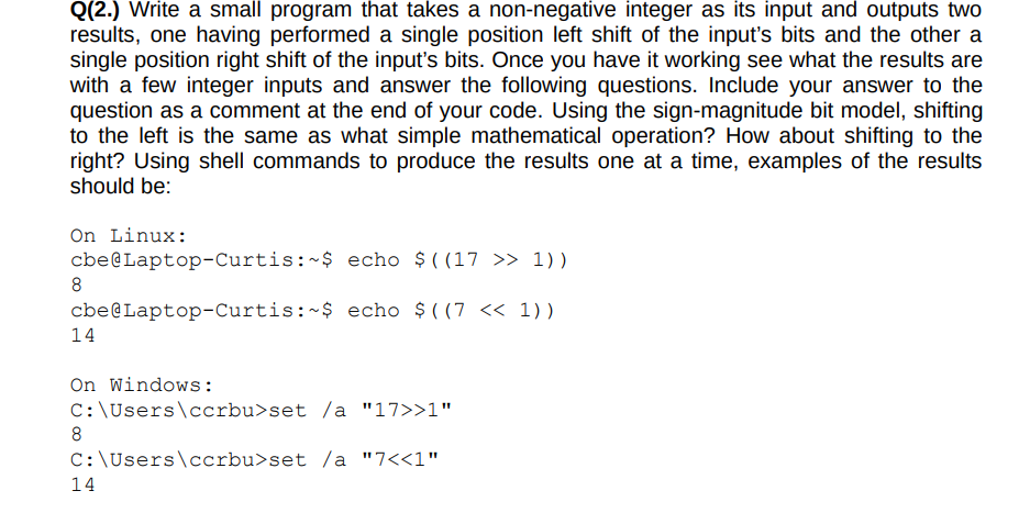 Solved Q(2.) Write a small program that takes a non-negative | Chegg.com