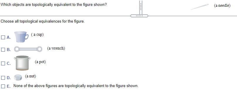 Solved Which objects are topologically equivalent to the | Chegg.com
