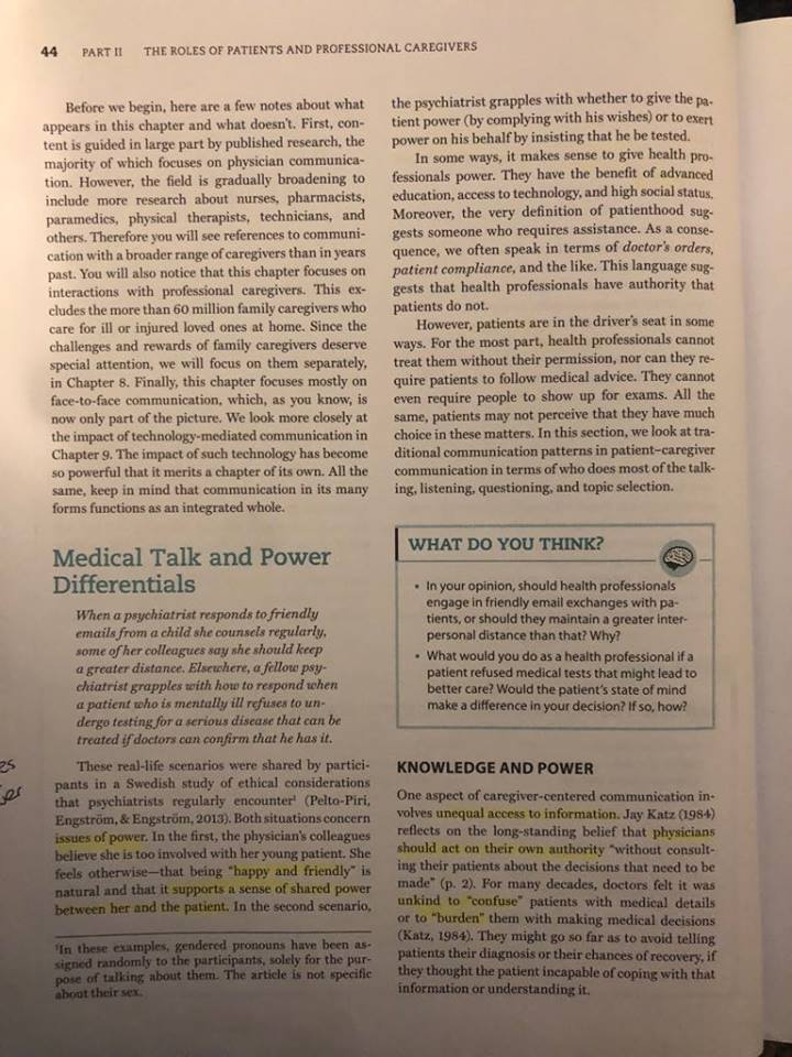 Solved CHAPTER 3 Patient-Caregiver Communication Ben noticed | Chegg.com