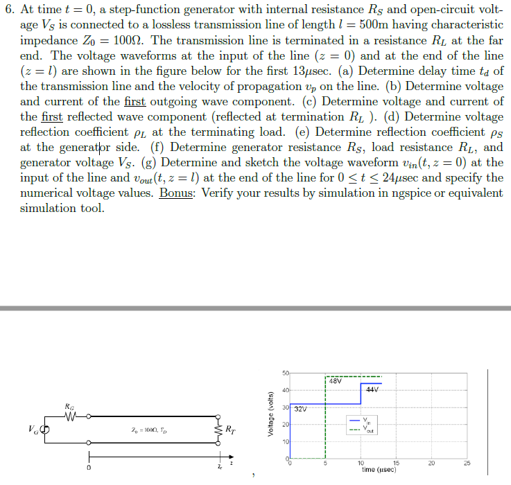 Solved 6. At time 0, a step-function generator with internal | Chegg.com