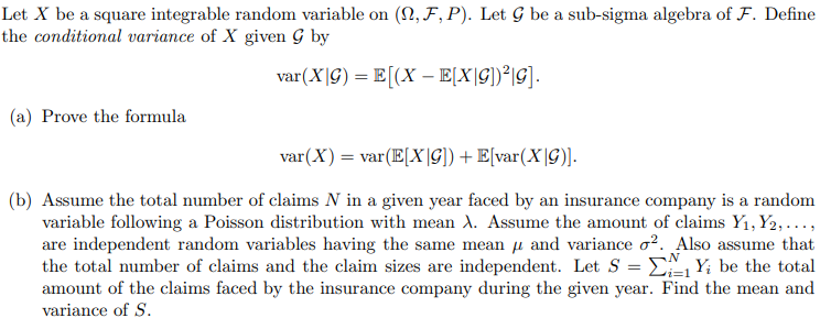 Let X be a square integrable random variable on | Chegg.com
