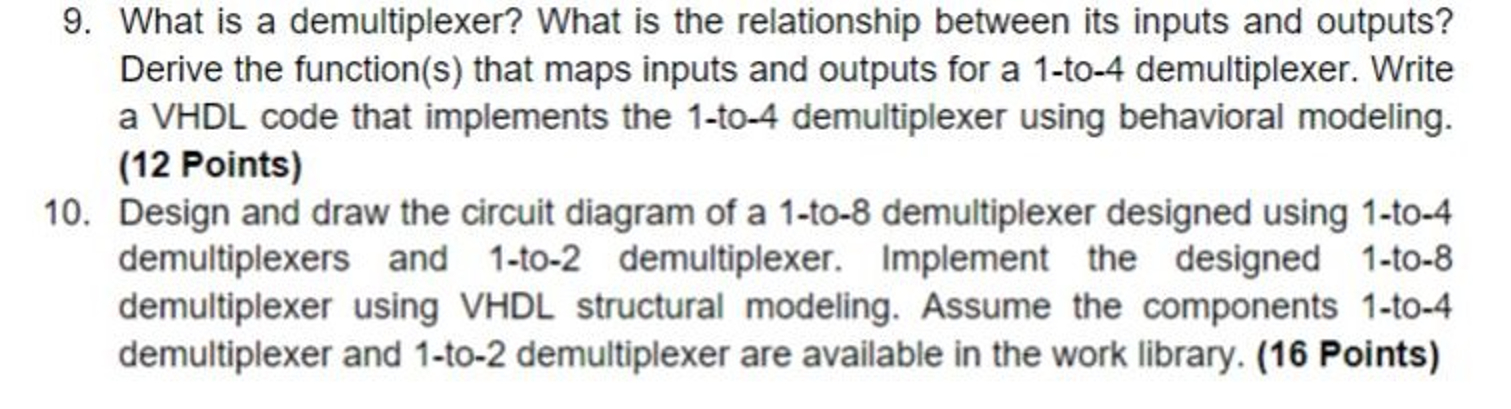Solved What is a demultiplexer? What is the relationship | Chegg.com