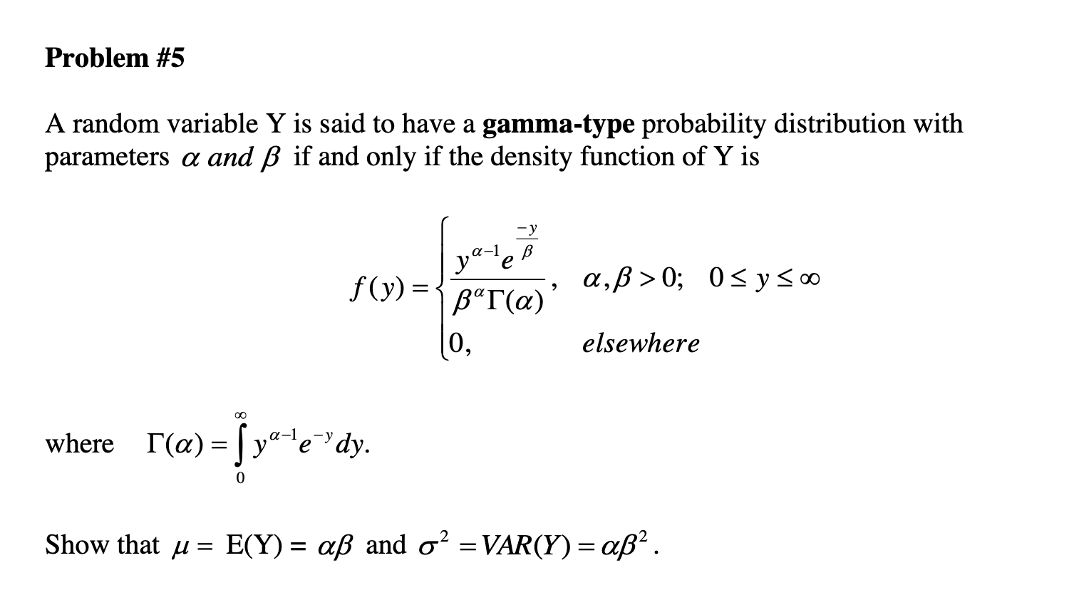 A random variable Y is said to have a gamma-type | Chegg.com