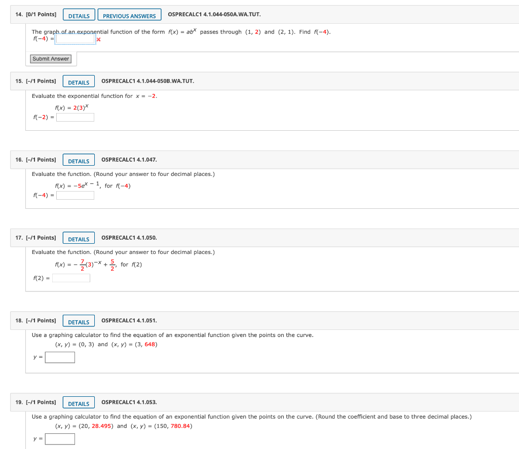 Solved 14. (0/1 Points] DETAILS PREVIOUS ANSWERS OSPRECALC1 | Chegg.com
