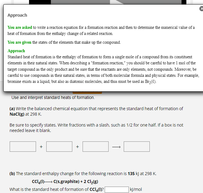 Solved Approach You are asked to write a reaction equation | Chegg.com