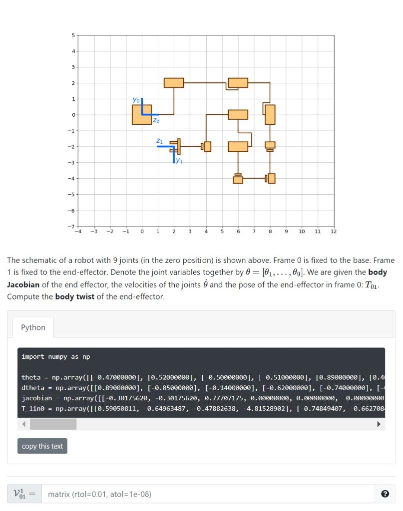Find the end-effector twist given the Jacobian for a | Chegg.com