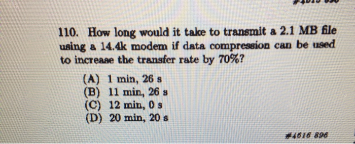 Solved How long would it take to transmit a 2.1 MB file | Chegg.com