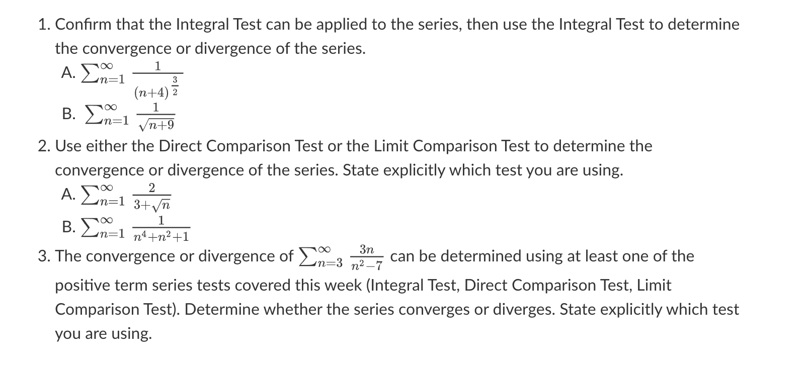 Solved 1. Confirm that the Integral Test can be applied to | Chegg.com