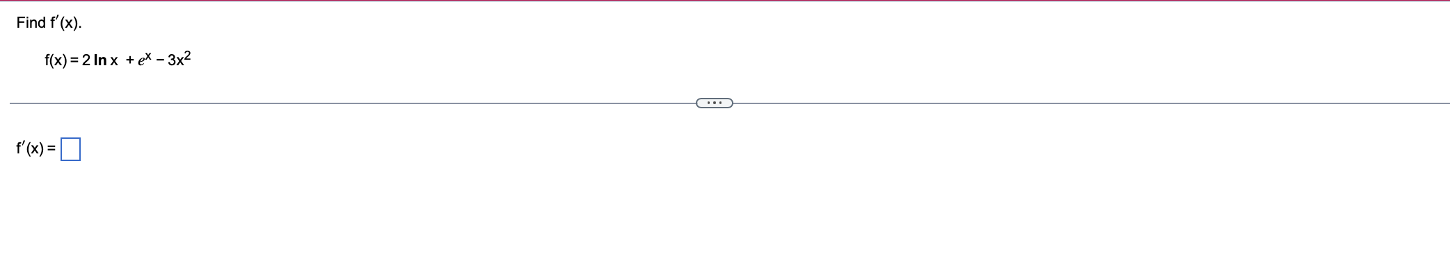 Solved Find F′x Fx2lnxex−3x2 F′x 9867