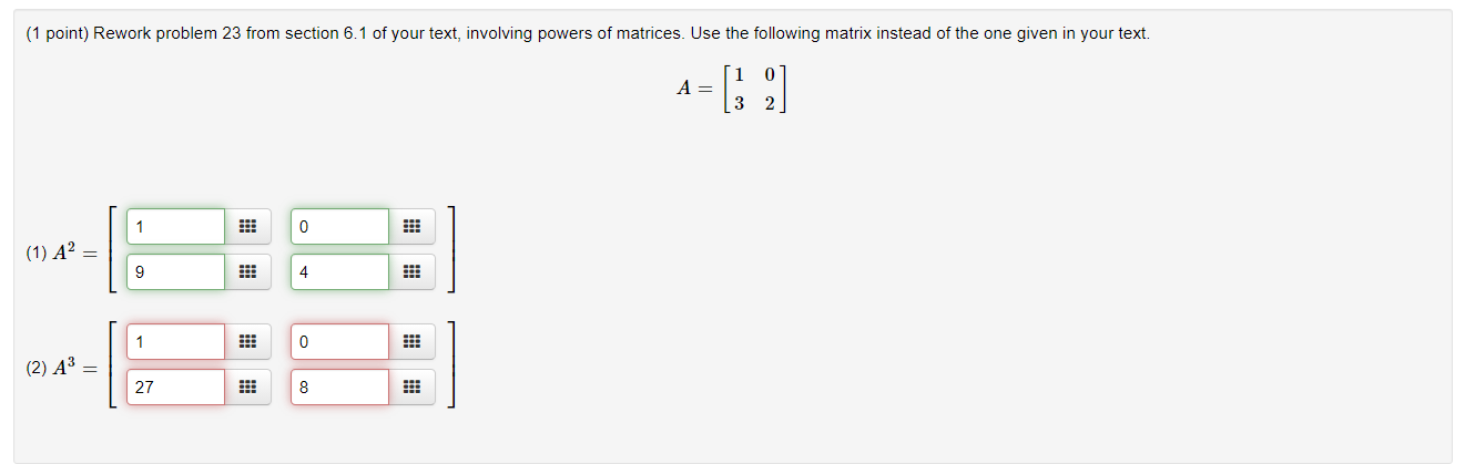 Solved (1 point) Rework problem 23 from section 6.1 of your | Chegg.com