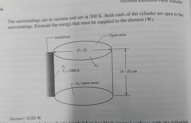 Solved Thermal Rddiaion heat Transfer 6 The surroundings are | Chegg.com