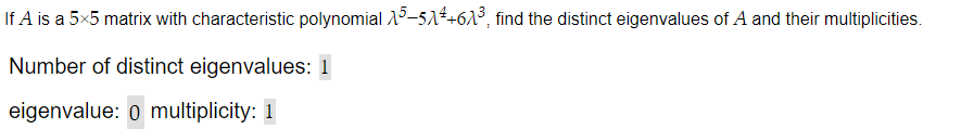 Solved If A is a 5x5 matrix with characteristic polynomial | Chegg.com