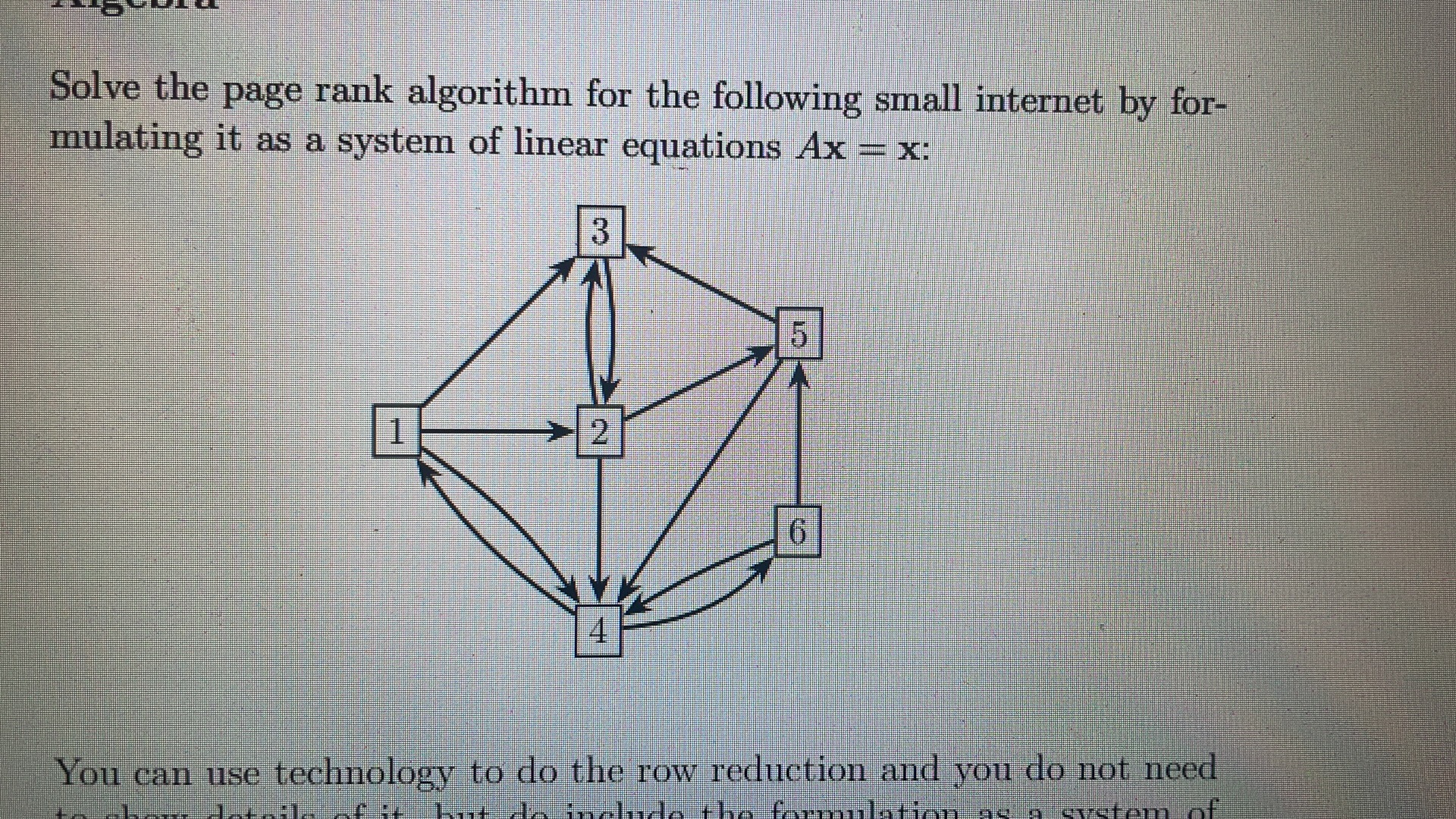 Solved Solve the page rank algorithm for the following small | Chegg.com
