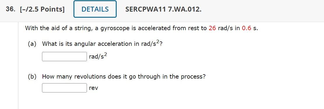 Solved With the aid of a string, a gyroscope is accelerated | Chegg.com