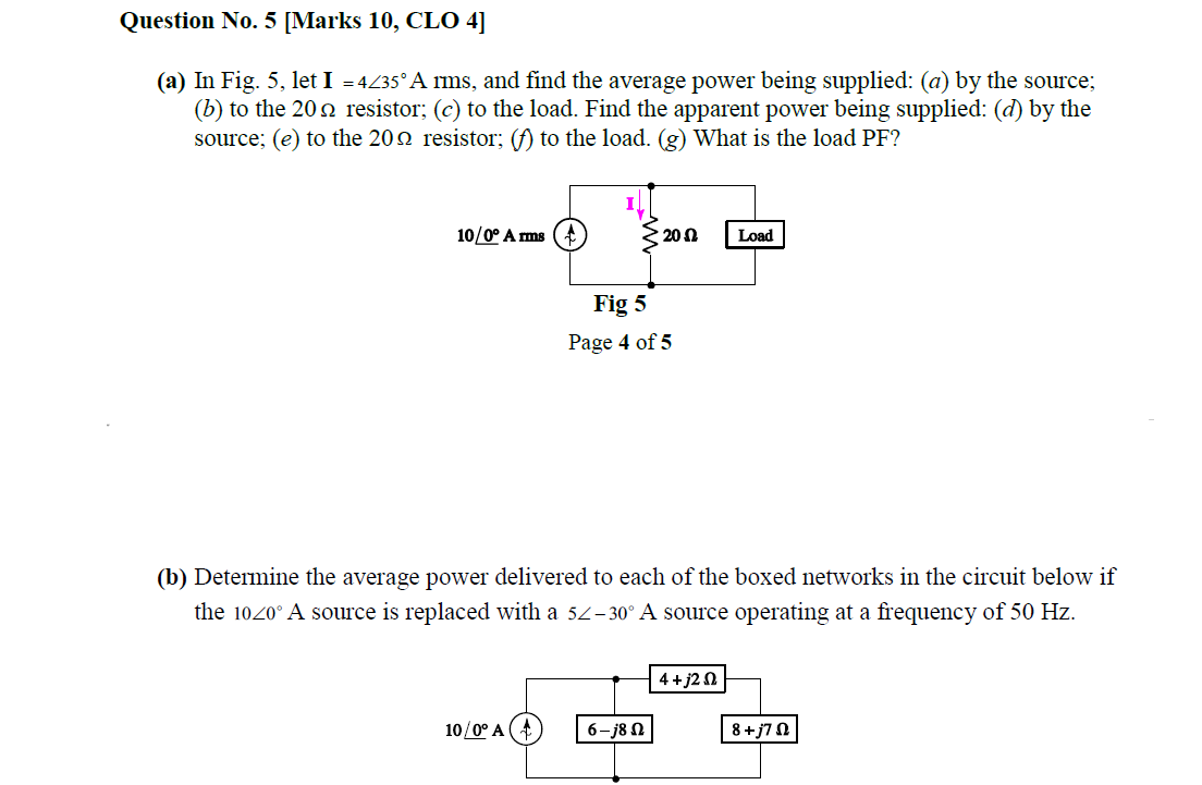 Solved Question No 5 Marks 10 Clo 4 A In Fig 5 Let I