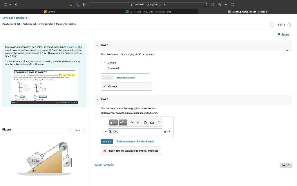 Solved 安民D session.masteringphysics.com 《g + + 33 Dontent G | Chegg.com