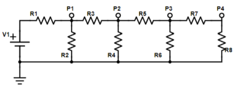 Solved R1 = R3 = R5 = R7 = 4.7kΩ R2 = R4 = R6 = R8 = 10kΩ. | Chegg.com