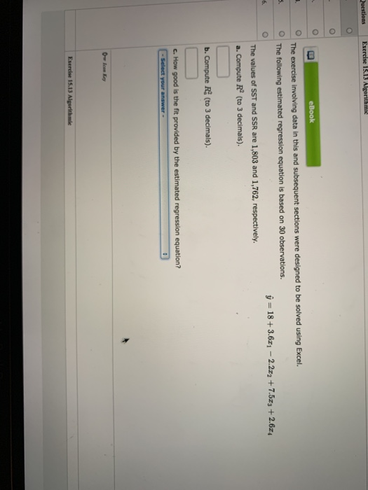 Solved The exercise involving data in this and subsequent | Chegg.com Solved The exercise involving data in this and subsequent | Chegg.com