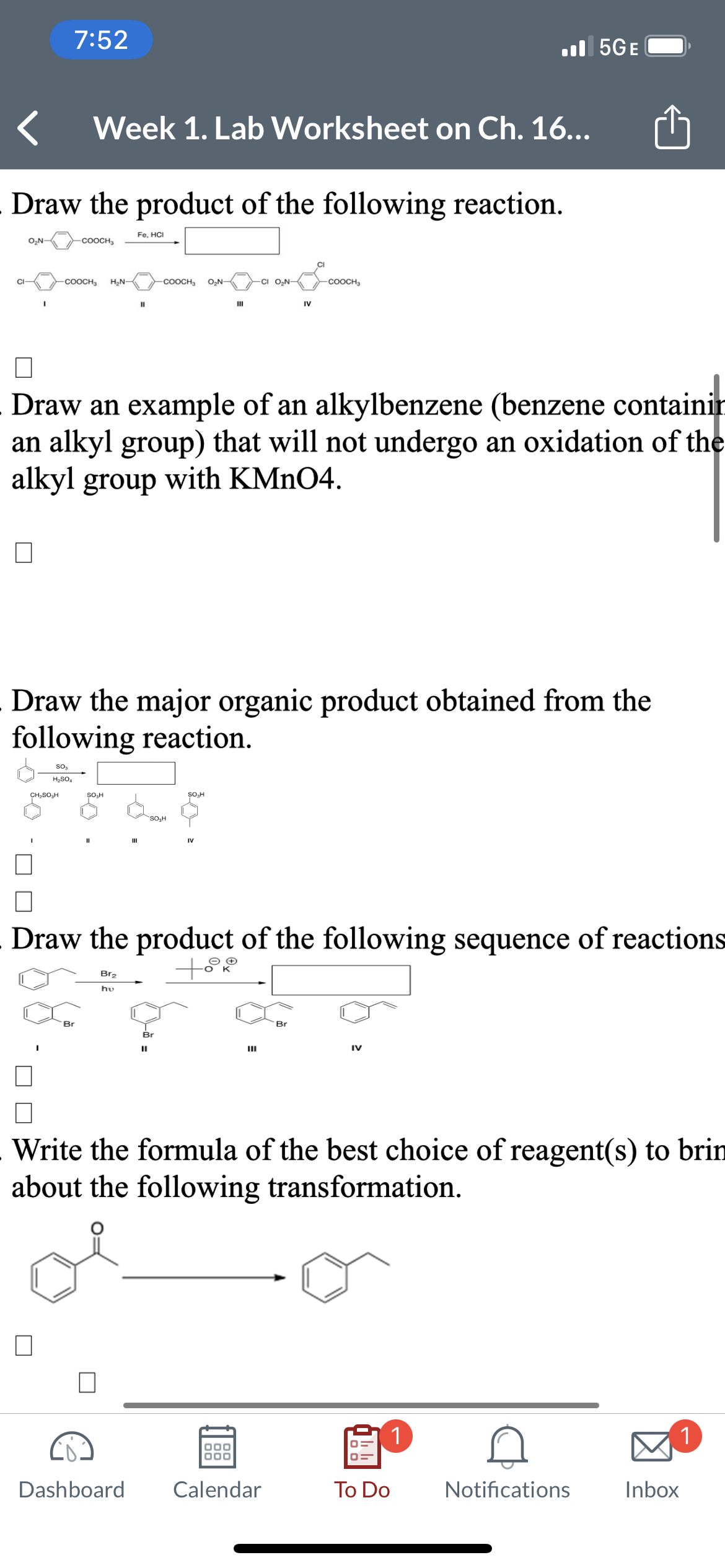 Solved Week 1. Lab Worksheet on Ch. 16... Draw the product | Chegg.com