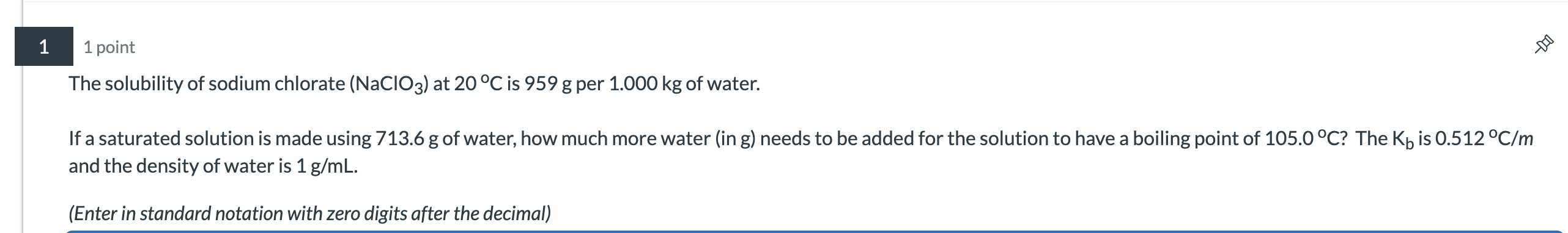Solved The solubility of sodium chlorate (NaClO3) ﻿at 20°C | Chegg.com
