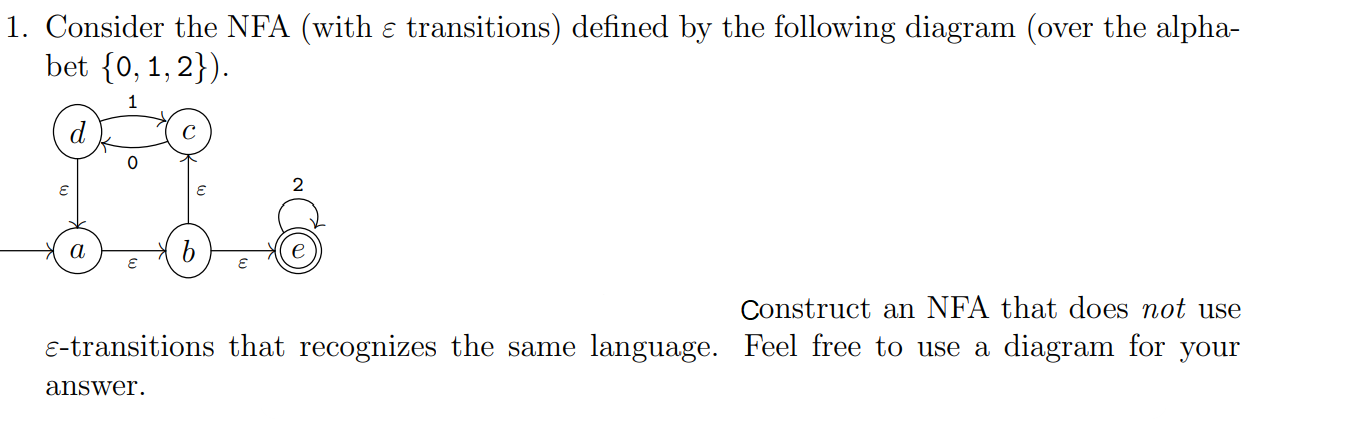 Solved Consider The Nfa With ε Transitions Defined By The