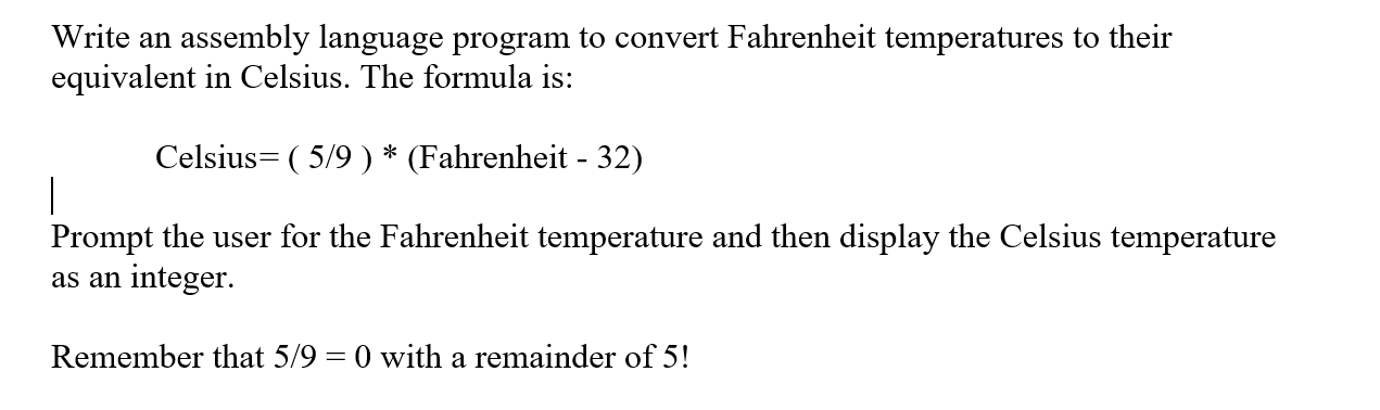Solved Write an assembly language program to convert | Chegg.com
