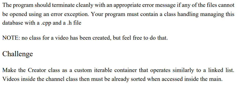Solved In this assignment, you are asked to write an YouTube | Chegg.com